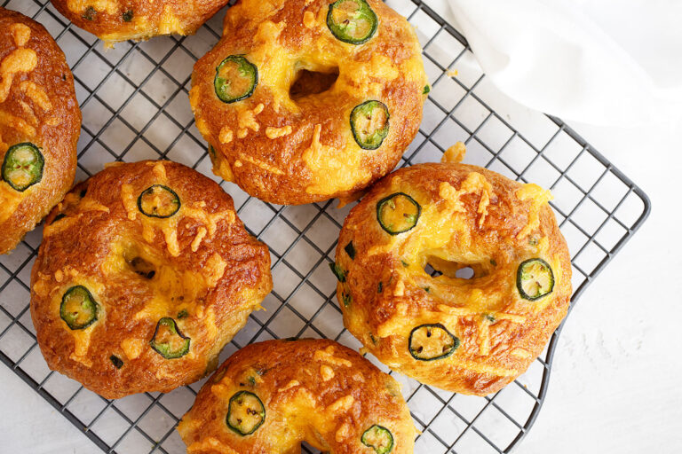Jalapeño Cheddar Bagels - Seasons and Suppers