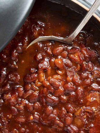 Easy BBQ Baked Beans with Bacon - Seasons and Suppers