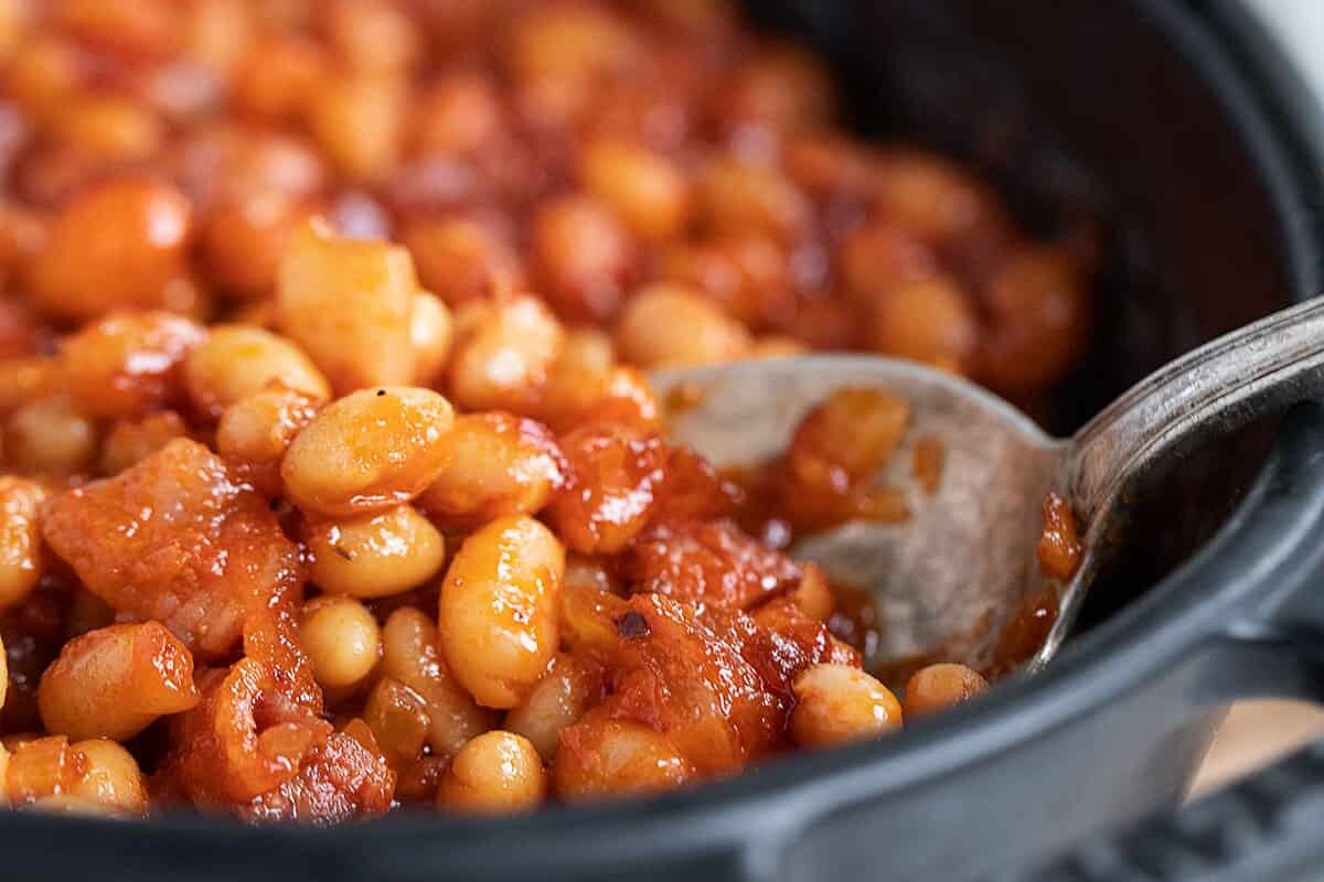Sweet and Sassy Baked Beans - Seasons and Suppers