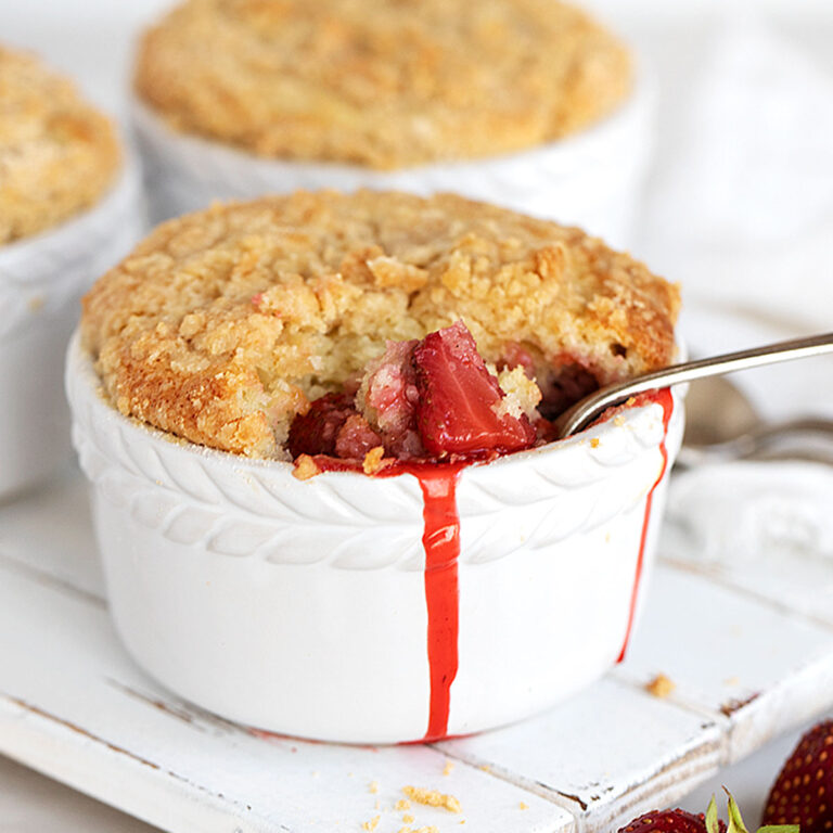 Individual Strawberry Crumble Cups - Seasons and Suppers