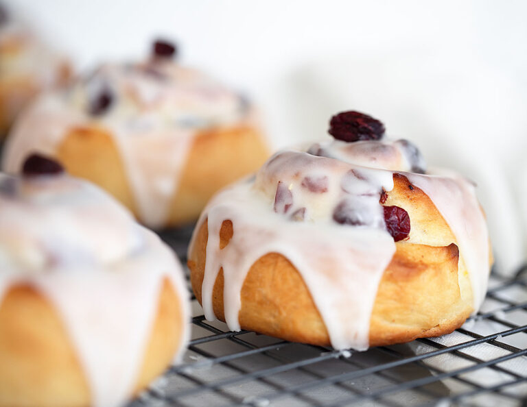 Cranberry Lemon Buns - Seasons and Suppers