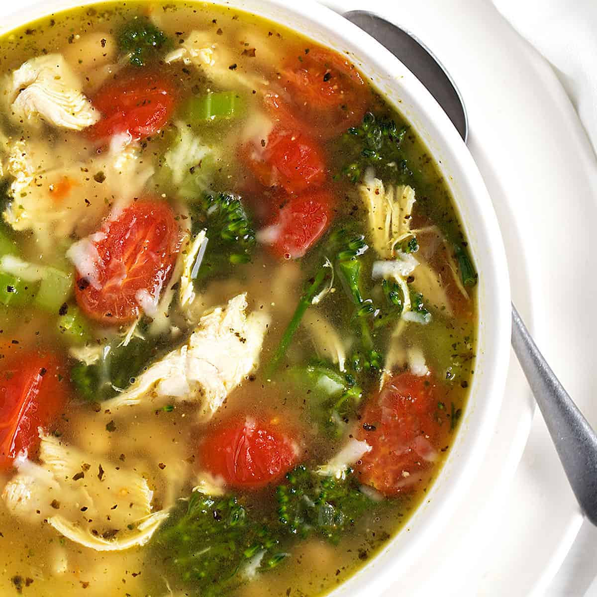 Chicken Pesto Soup - Seasons and Suppers