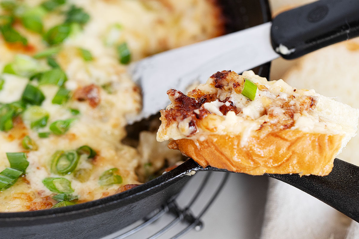 Hot Onion Dip - Seasons and Suppers