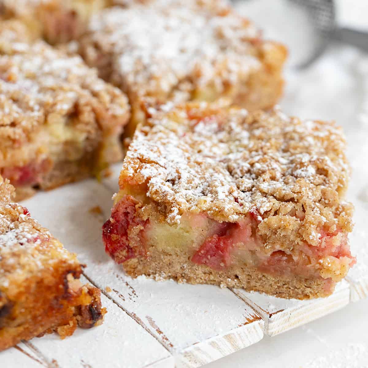 Rhubarb Custard Cake - Seasons and Suppers