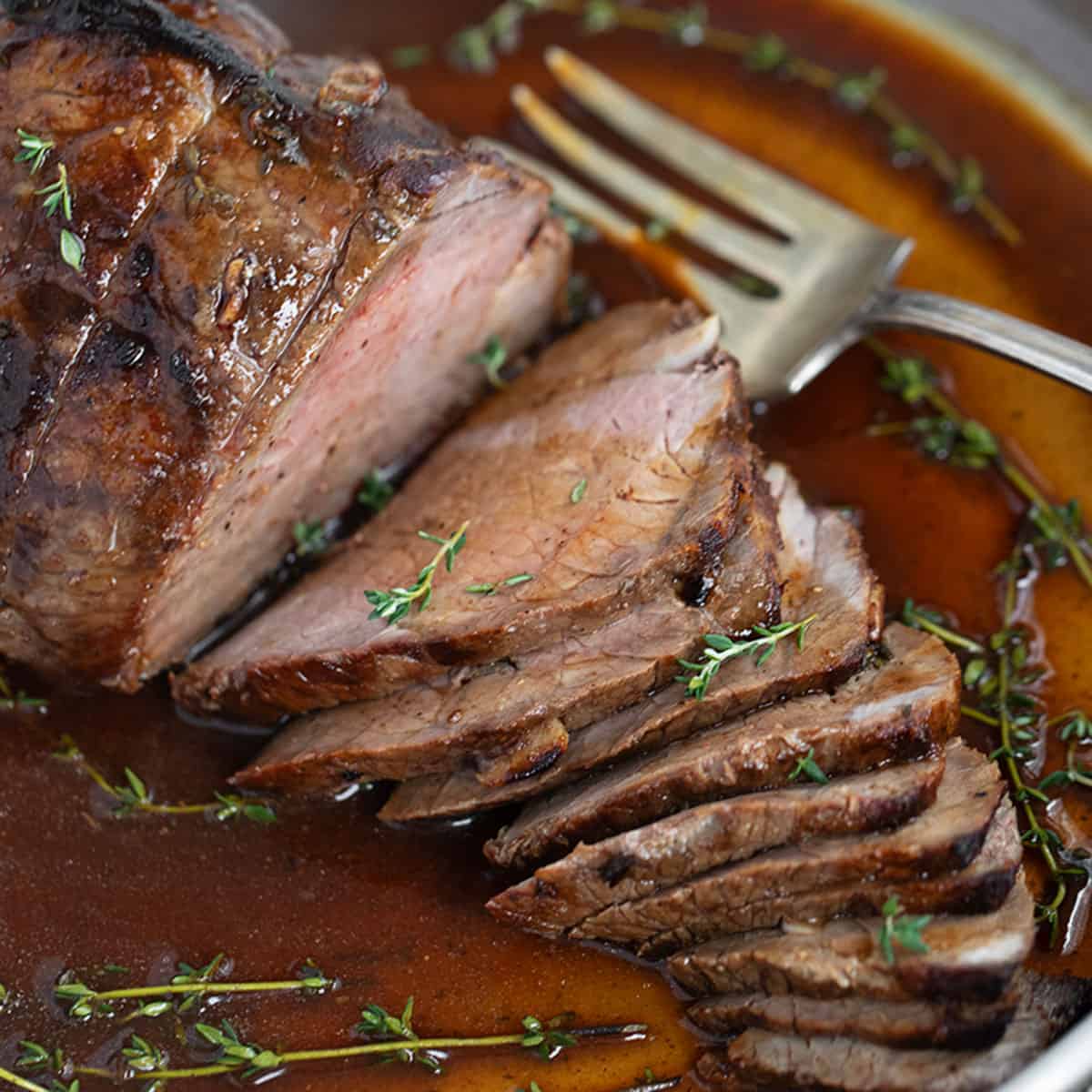 Mustard and Herb Sirloin Tip Roast Beef - Seasons and Suppers