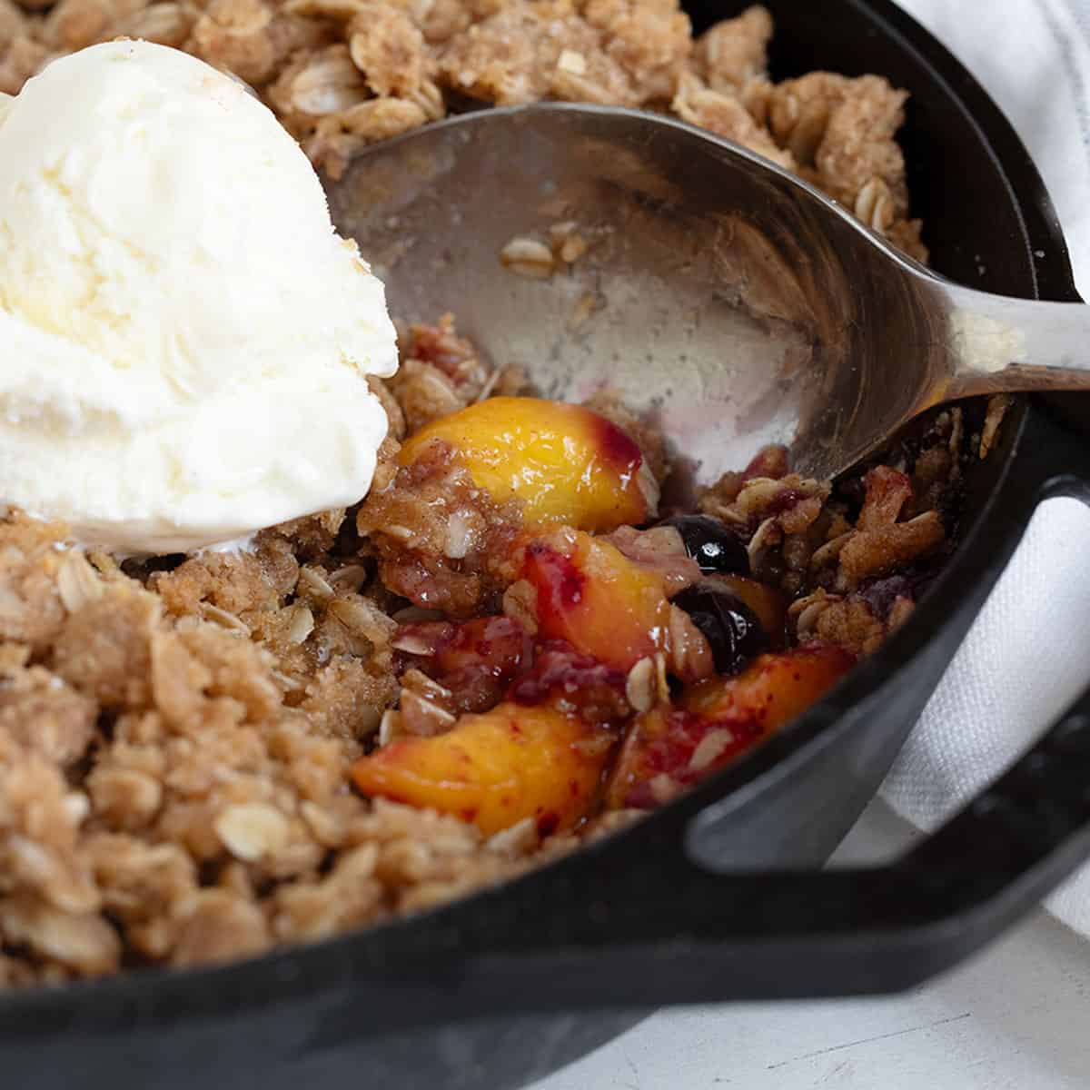 Peach Blueberry Crisp - Seasons and Suppers