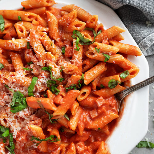 Ham and Tomato Pasta - Seasons and Suppers
